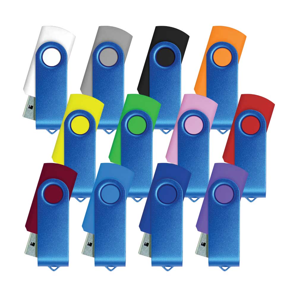 Matt Blue Swivel USB Flash Drives | Promotional Gifts Suppliers