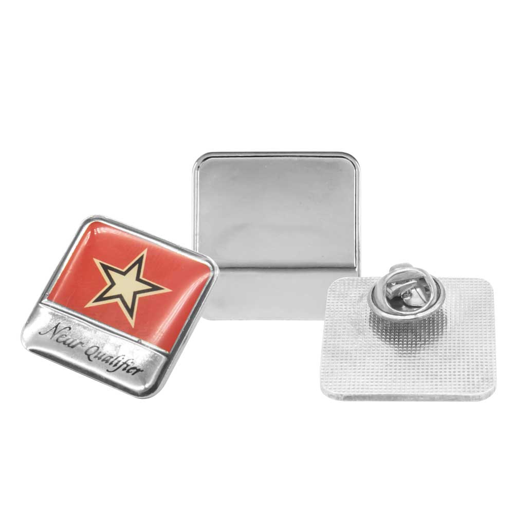 Square Metal Badges with Butterfly Clutch | Promotional Gifts ...