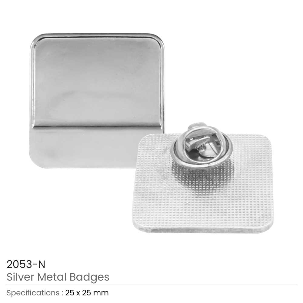 Square Metal Badges with Butterfly Clutch | Promotional Gifts ...