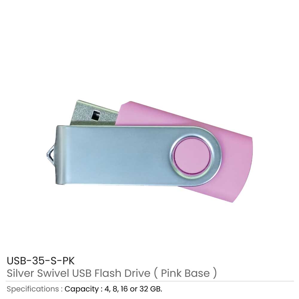 Silver Swivel USB Flash Drives | Promotional Gifts, Customised Gifts ...