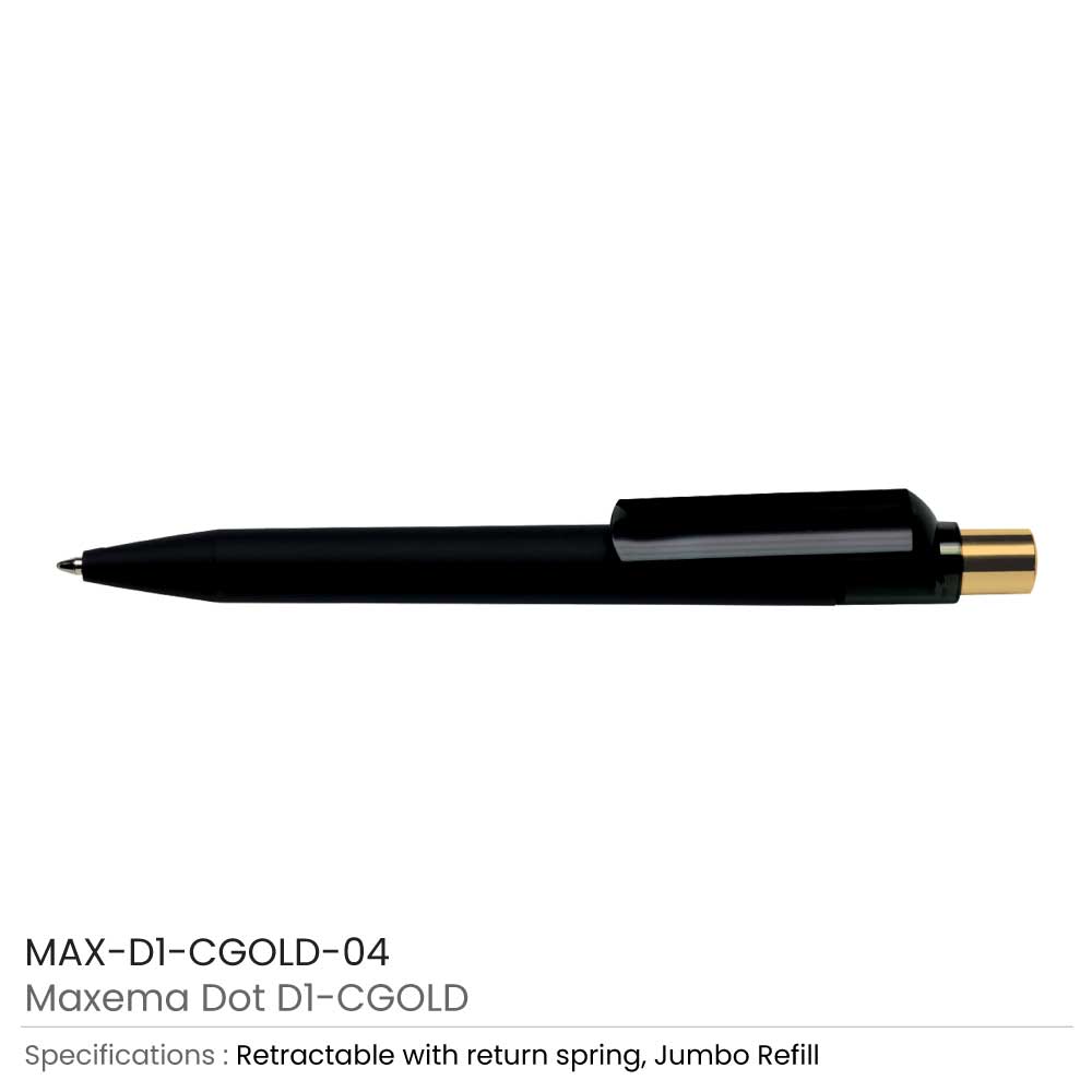 Dot Pens with Gold Push Button | Promotional Gifts, Customised Gifts ...