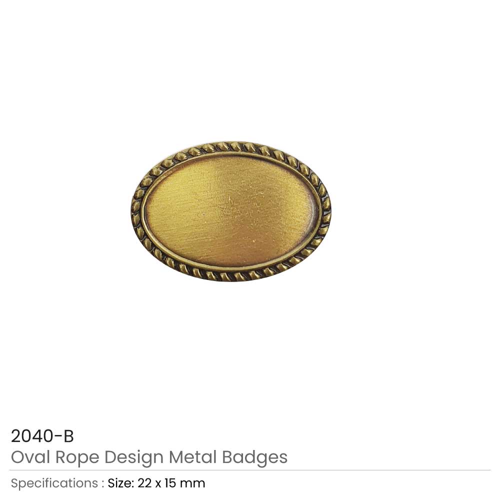 Oval Rope Design Logo Badges | Promotional Gifts Suppliers