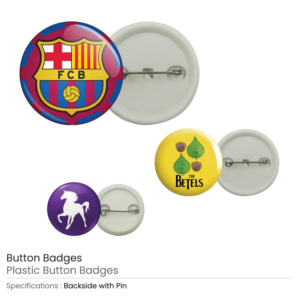 Plastic Button Badges | Promotional Gifts, Customised Gifts, Uniforms ...