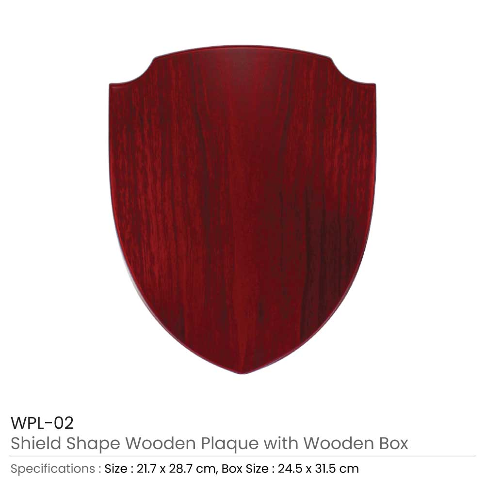 Shield Shaped Wooden Plaque with Box | Promotional Gifts, Customised ...