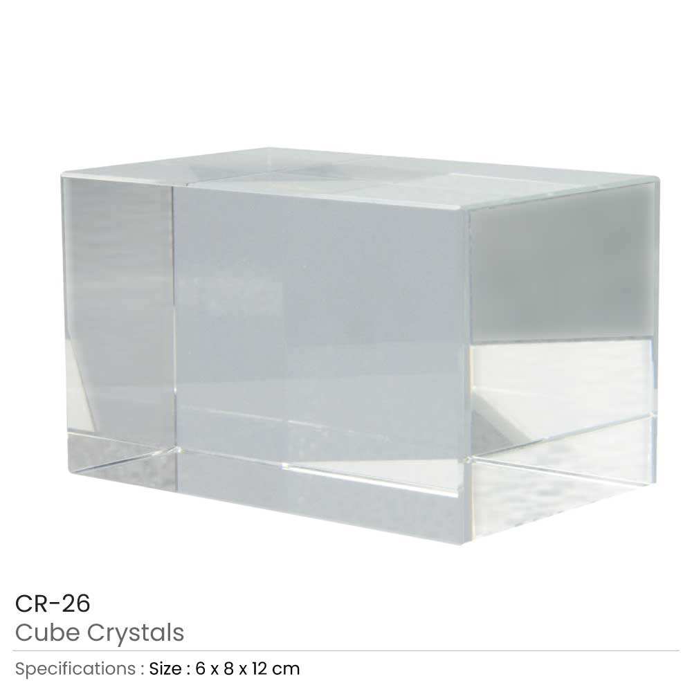 3D Rectangular Crystal Cube | Promotional Gifts Suppliers