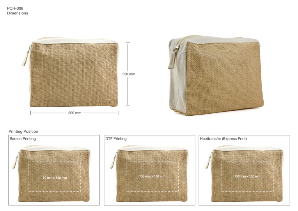 Jute with Cotton Zipper Pouch | Promotional Gifts Suppliers