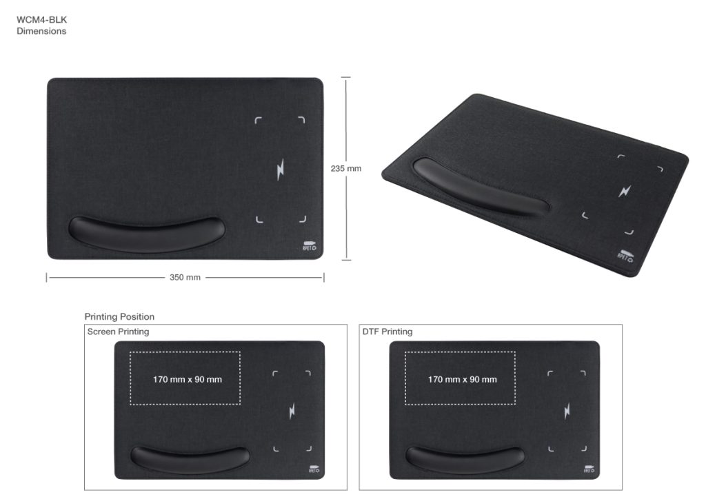 RPET Wireless Charging Mousepads 15W and Type-C | Promotional Gifts ...