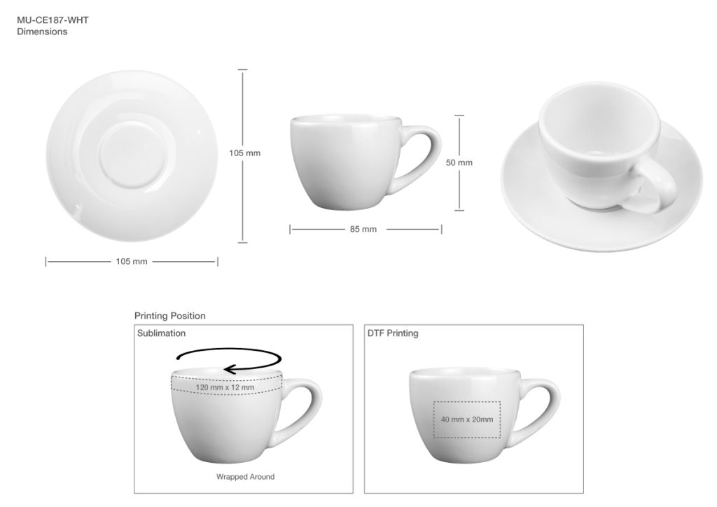 Sublimation Cup and Saucer | Promotional Gifts Suppliers
