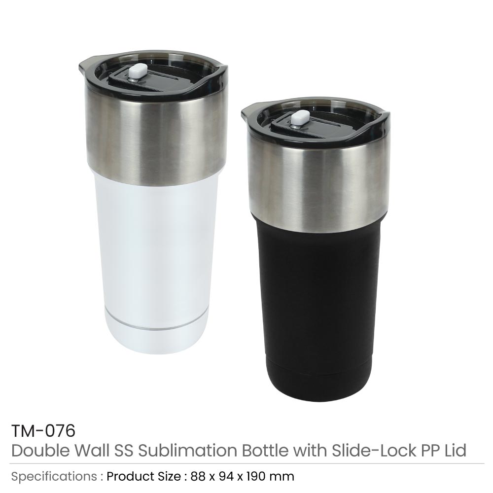 Double Wall SS Tumblers with Slide-Lock PP Lid 591ml | Promotional Gifts Suppliers