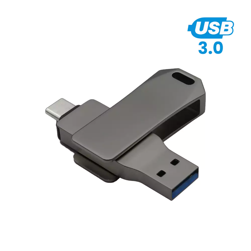 Swivel OTG USB in Gun Metal 64GB V. 3.0 Type C | Promotional Gifts Suppliers
