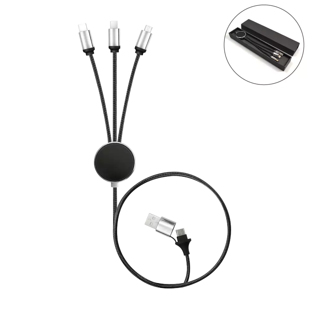 3-in-1 Multi Charging long cable 105cm with Light Up logo design ...